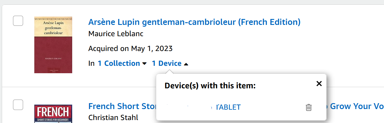 How do I or can I delete samples from Kindle mobile app?